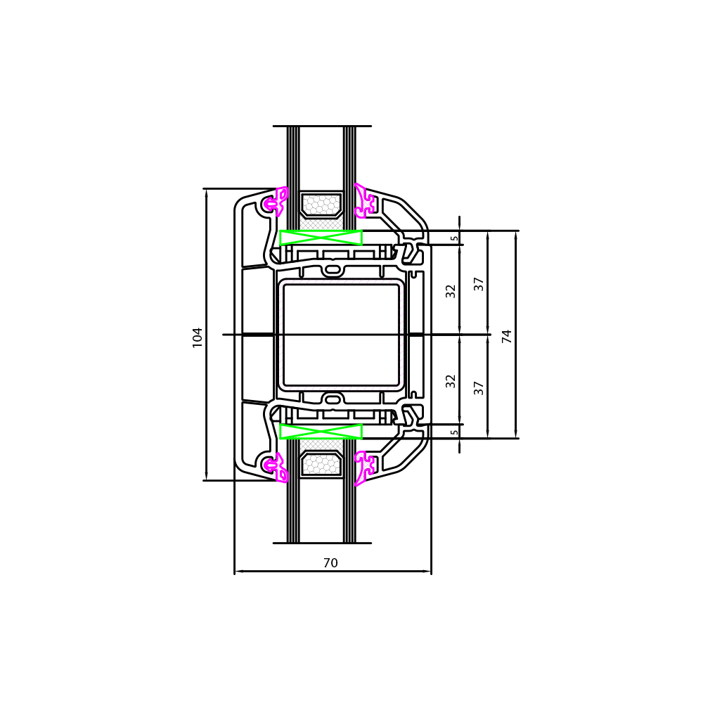 Fenêtres PVC Détails : Coupe du IDEAL5000 sur fenetre24
