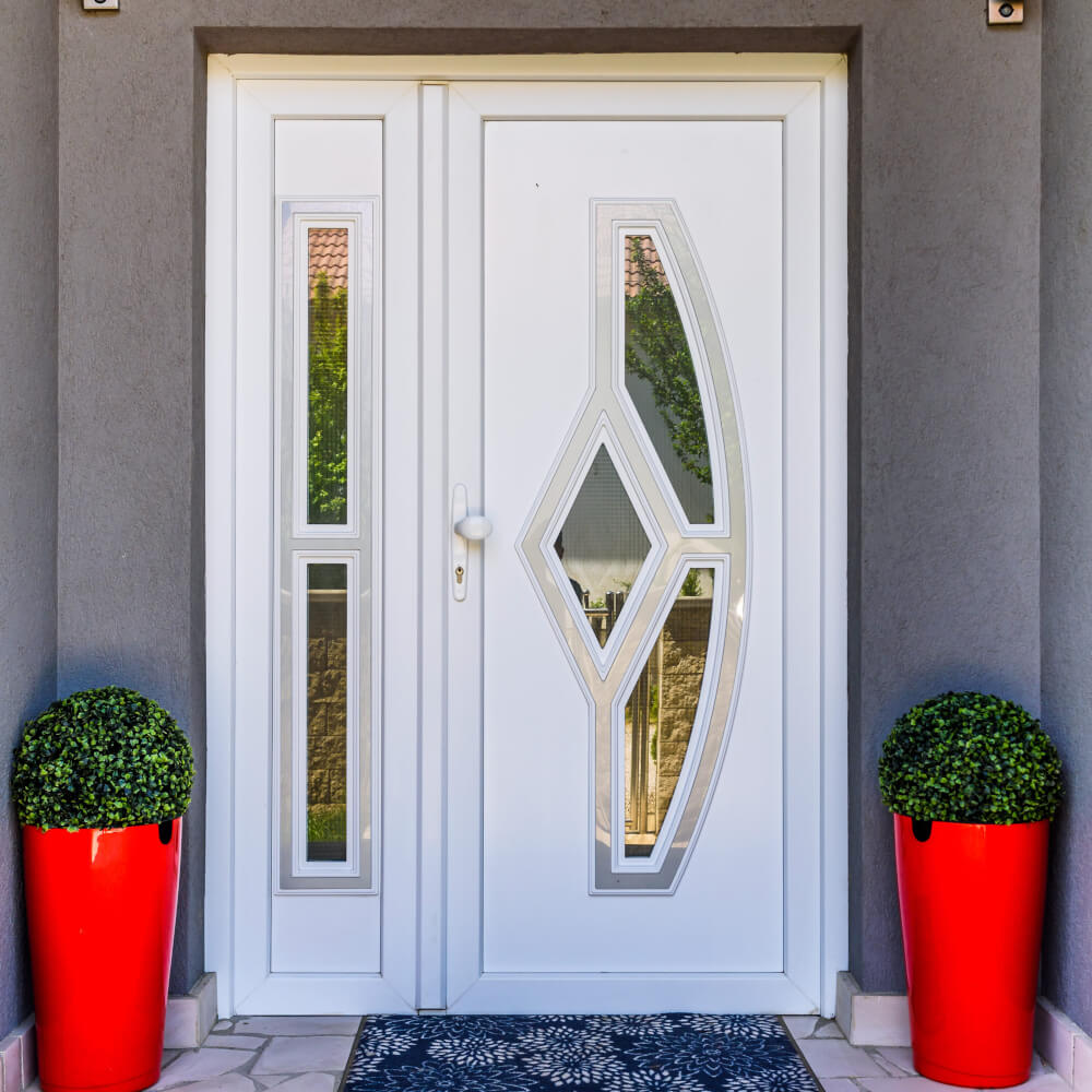 Porte d'entrée vitrée sécurisée » prix pas cher | fenetre24.com